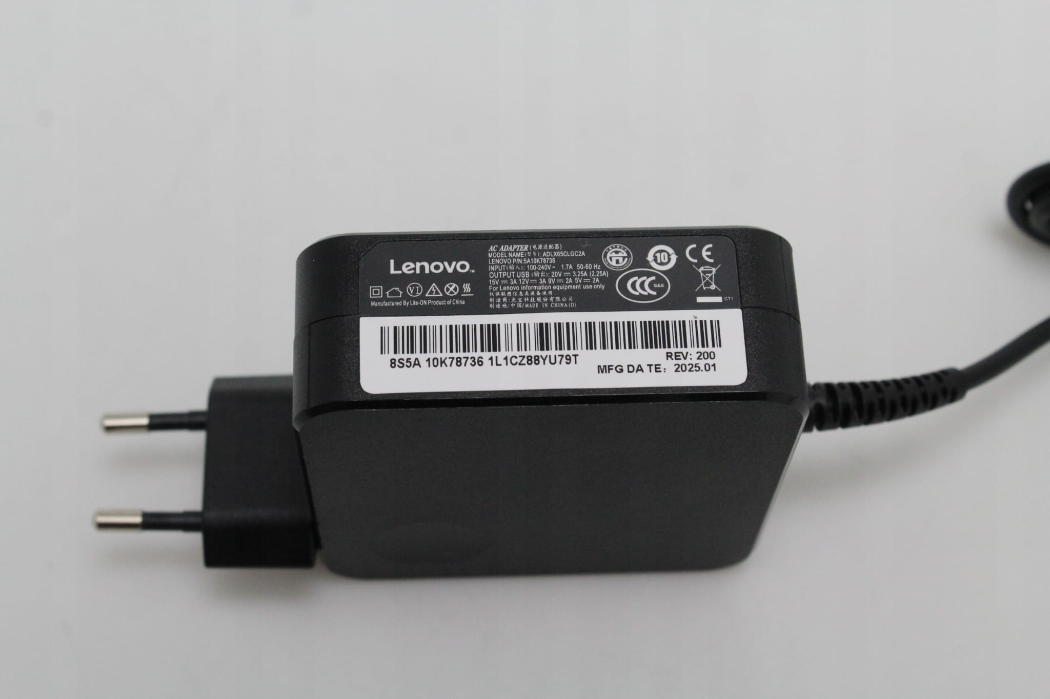 Oryginalny Zasilacz Lenovo USB-C | Ładowarka do laptopa | 65W | NOWY